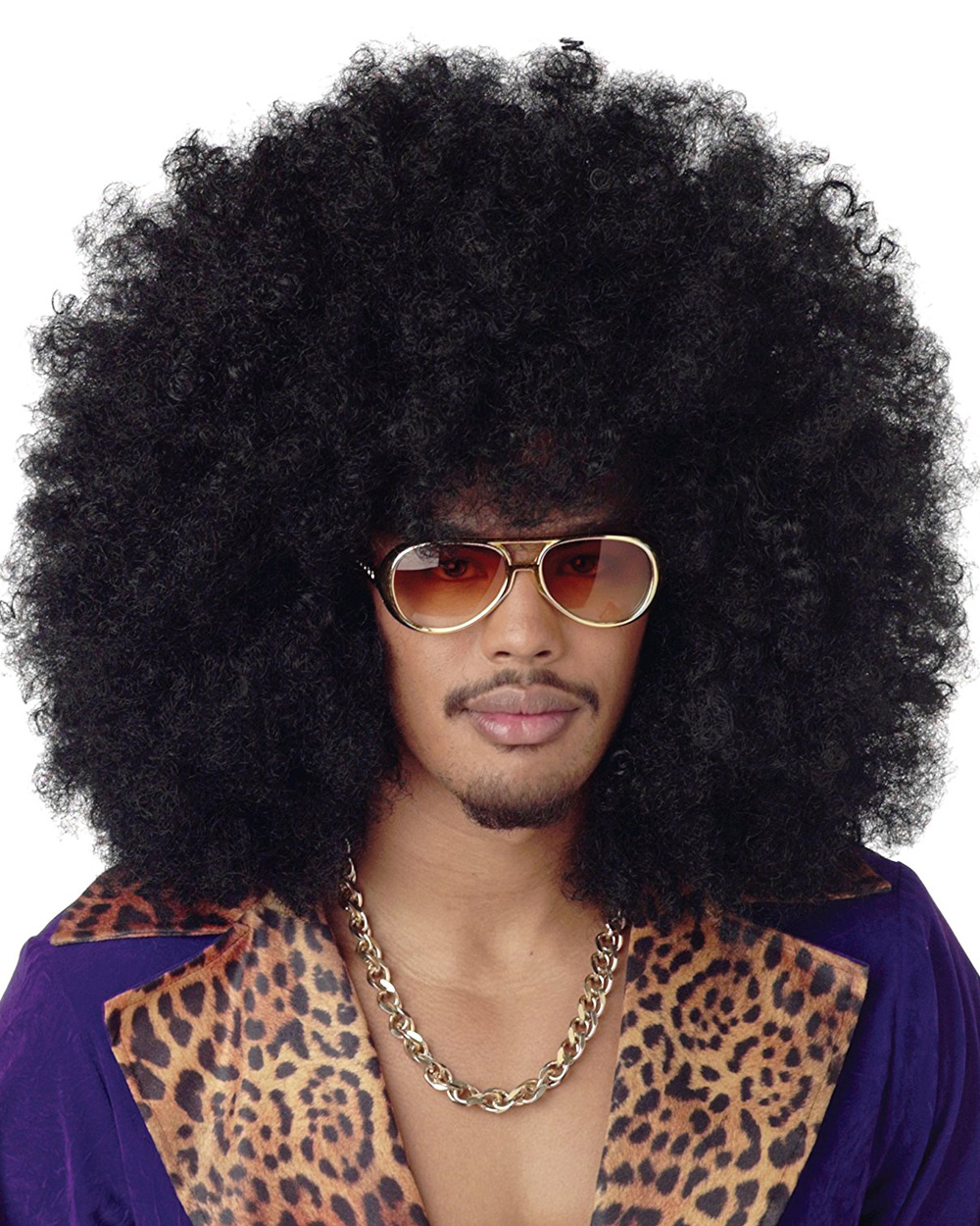 W470 Super Fro Afro Black Jumbo 70s 60s 80s Disco Hippie Mens Disco
